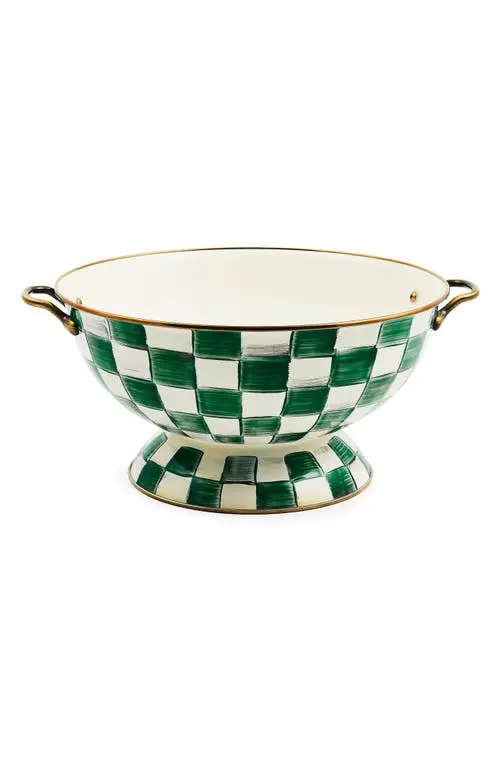MACKENZIE-CHILDS Check Enameled Steel Everything Bowl - Emerald