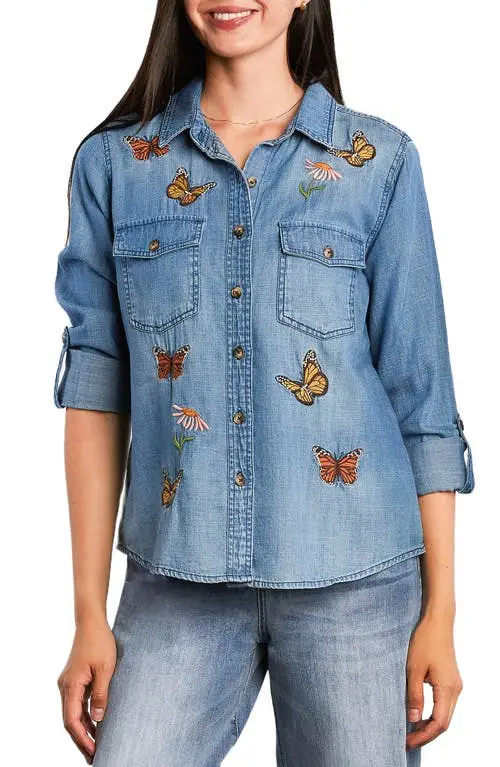BILLY T Butterfly Denim Shirt