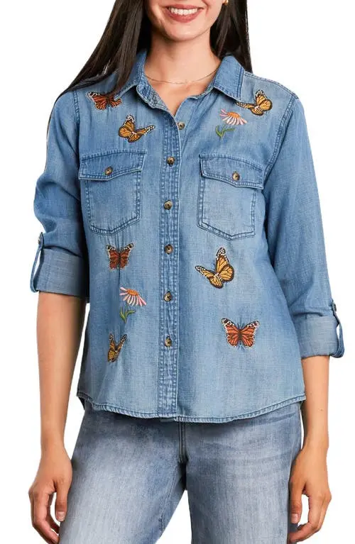 BILLY T Butterfly Denim Shirt