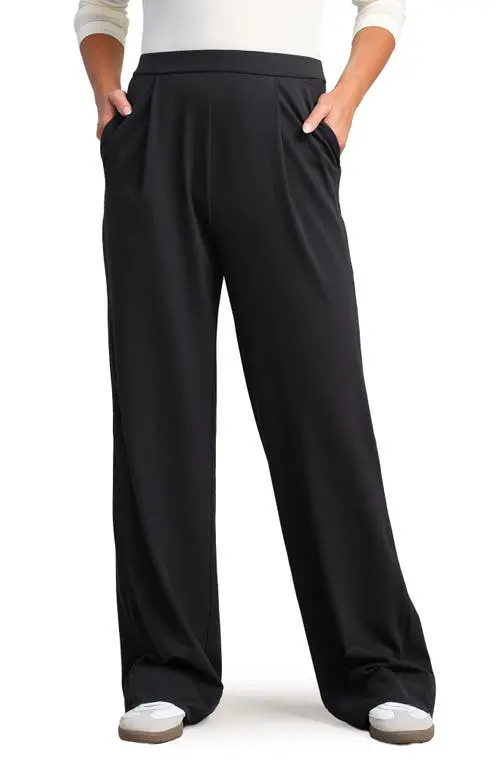 RHONE Revive Pleated Wide-leg Pants - Pure Black