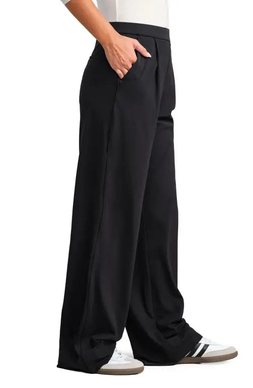 RHONE Revive Pleated Wide-leg Pants - Pure Black