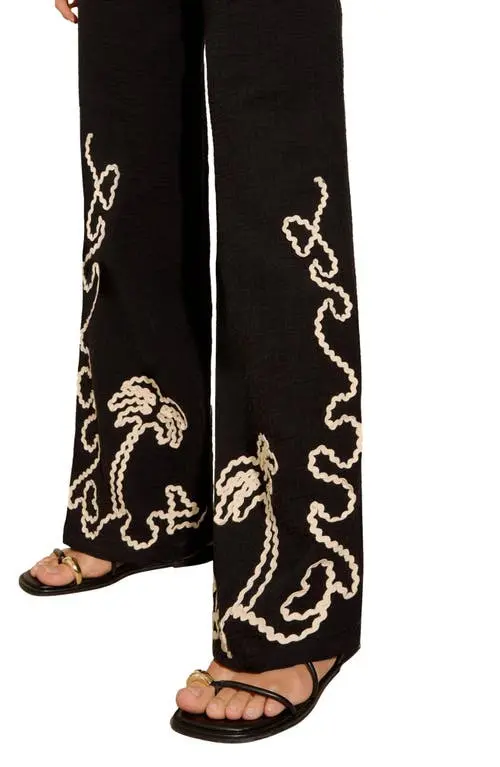 FRIENDS LIKE THESE Palm Cornelli Tie-waist Wide-leg Pants