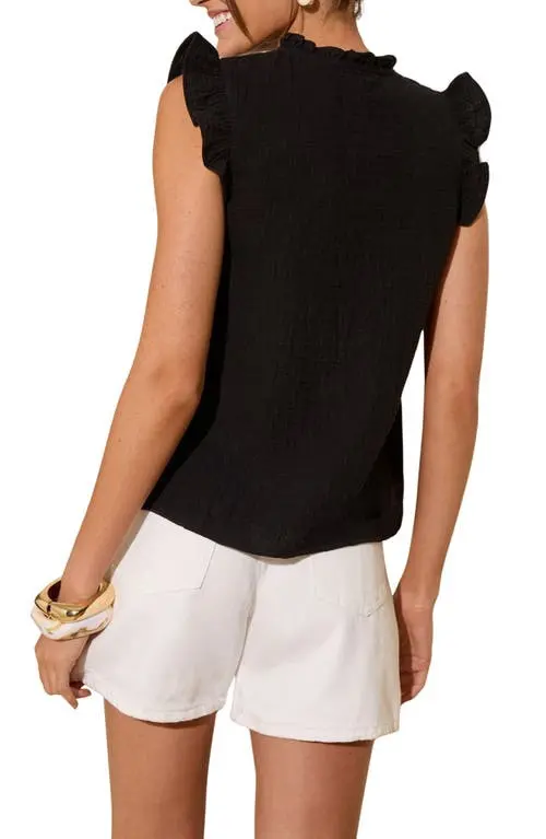 FRIENDS LIKE THESE Palm Cornelli Tie Neck Top