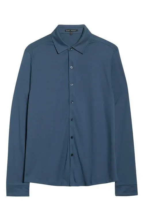 Robert Barakett Northpark Knit Button-up Shirt - Orion Blue