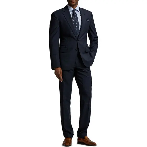 Ralph Lauren Overcheck Navy Glen Plaid Wool Suit - Navy/bright Navy