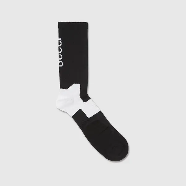 Gucci Cotton Socks With Embroidery - Black