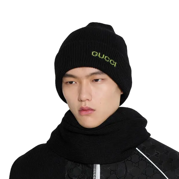 Gucci Wool Beanie With Embroidery