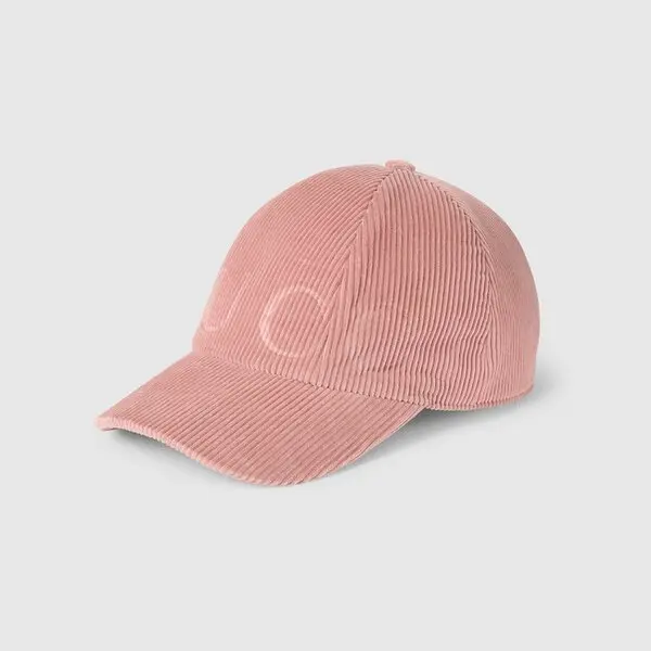 Gucci Corduroy Baseball Cap - Pink
