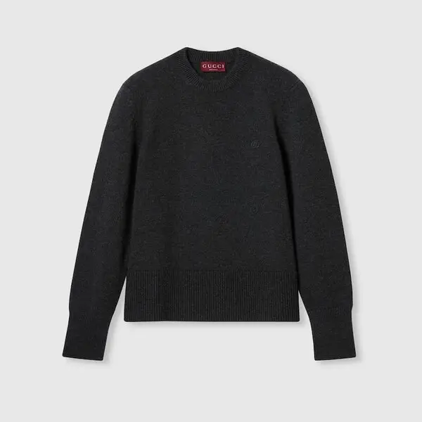 Gucci Cashmere Sweater With Gg Embroidery
