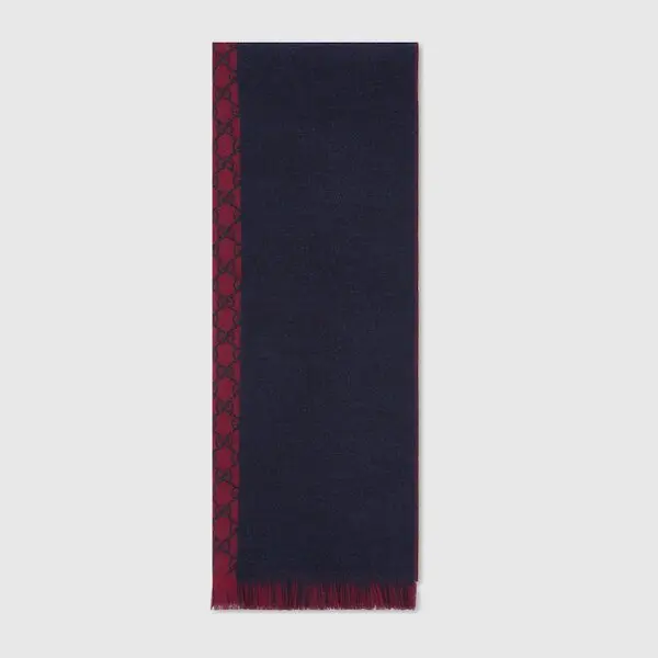 Gucci Gg Wool Jacquard Scarf - Red