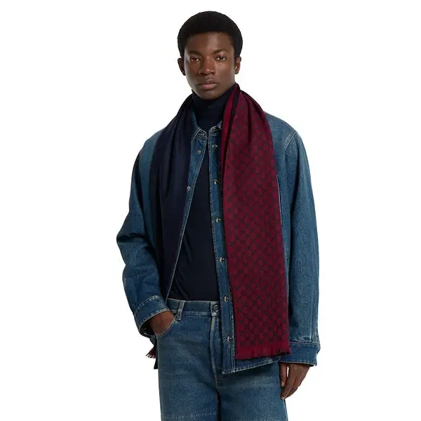 Gucci Gg Wool Jacquard Scarf Wool