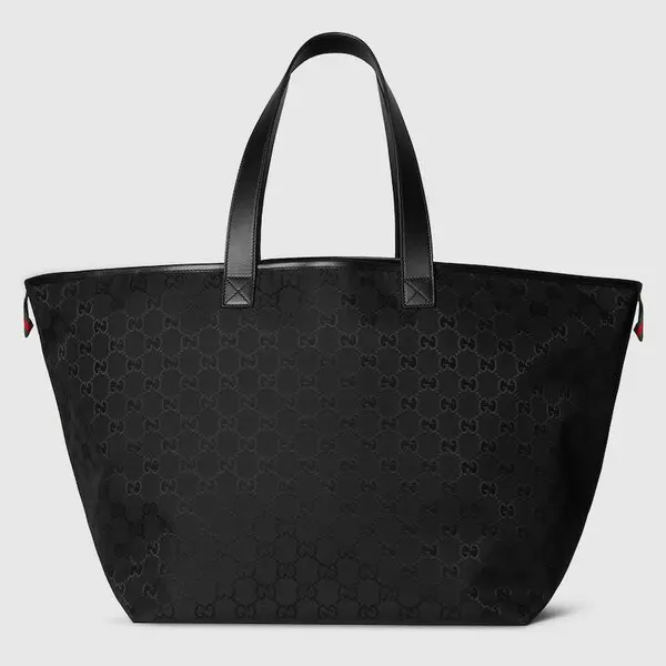 Gucci Large Gg Jacquard Tote - Black