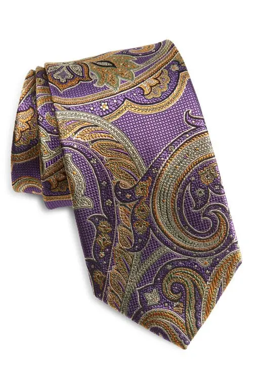 Nordstrom Paisley Silk Neck Tie - Purple