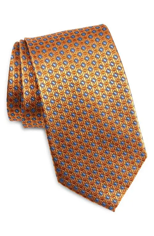 Nordstrom Geometric Silk Neck Tie - Orange