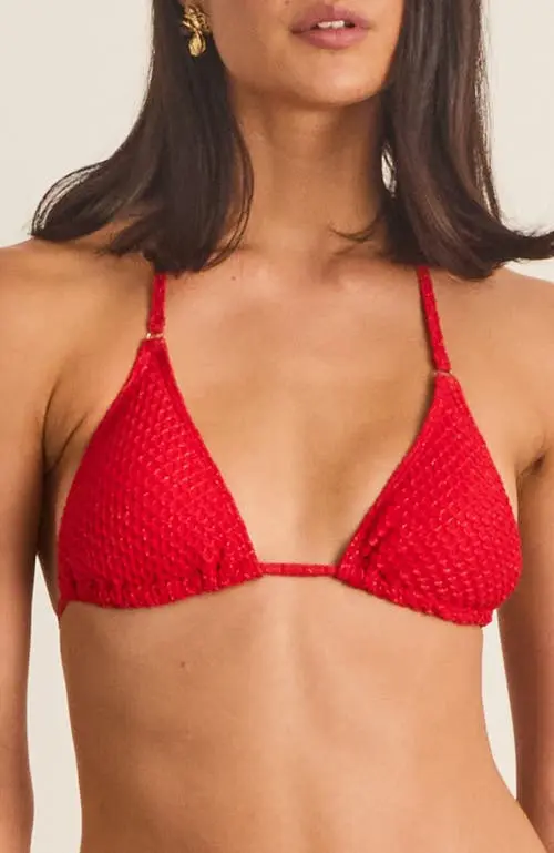 AQUA BLU AUSTRALIA Aurora Triangle Bikini Top - Red