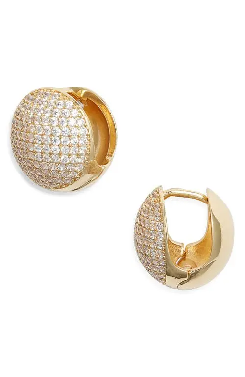 Nordstrom Pavé Orb Huggie Earrings - Clear- Gold