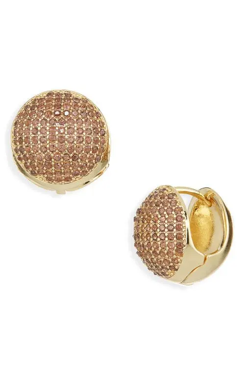 Nordstrom Pavé Orb Huggie Earrings - Mocha- Gold