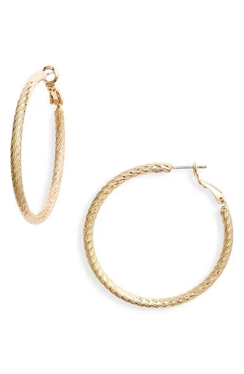 Nordstrom Faceted Hoop Earrings - Gold
