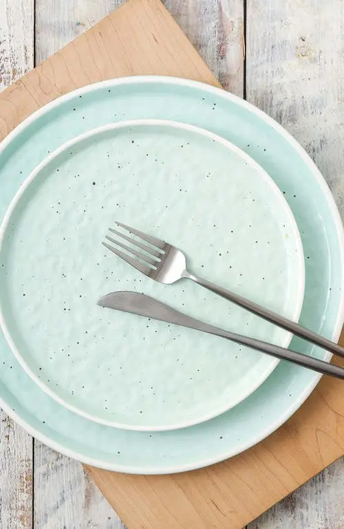 STONE + LAIN Elena Stoneware 4-piece Salad Plate Set - Mint