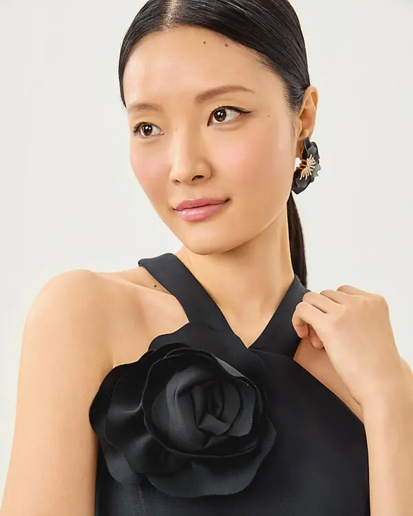 dalisay cowl neck halter dress Allexina Satin Cowl Neck Midi Dress main image 0