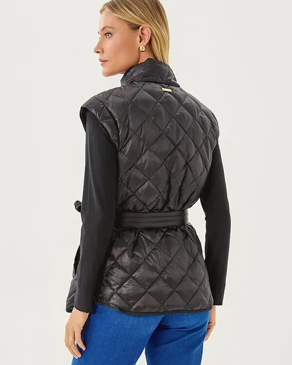 Lilly Pulitzer Adenna Puffer Vest - Noir | Editorialist