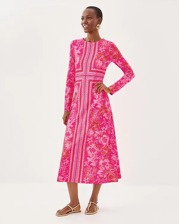 Lilly Pulitzer Upf 50+ Chillylilly Zelena Fit-And-Flare Maxi Dress - Sun  Shell Pink Big Party Engineered Chillylilly | Editorialist