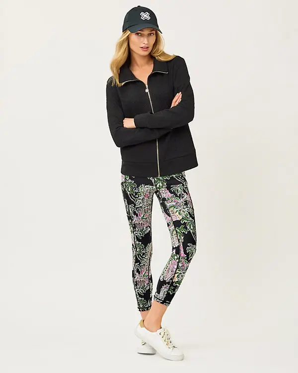 Lilly Pulitzer® Eleni Zip-up Jacket - Noir Butterfly Quilted Knit