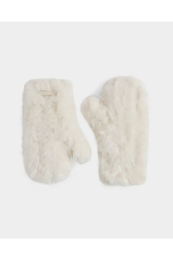 Rudsak Faux Fur Mittens - Natural