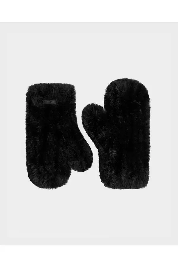Rudsak Faux Fur Mittens - Black
