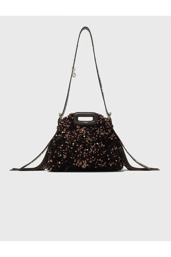 Maje Miss M Mini Sequinned Bag - Brown