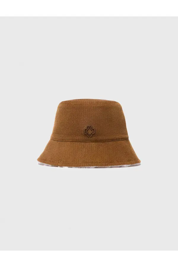 Maje Reversible Corduroy Bucket Hat - Brown