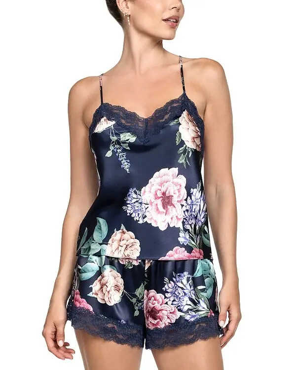 IN BLOOM BY JONQUIL Lace Trim Cami Pajama Set - Navy