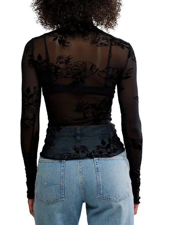 Free People You Decide Mesh Top - Black