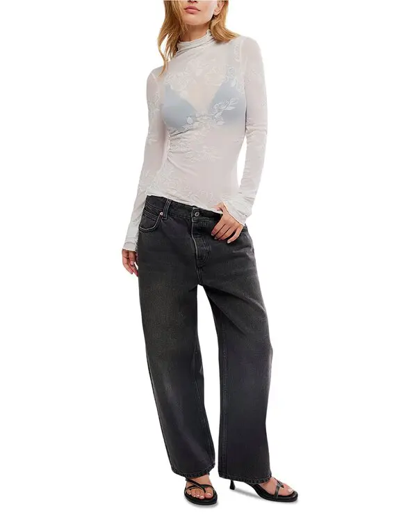 Free People Mesh Long Sleeve Top