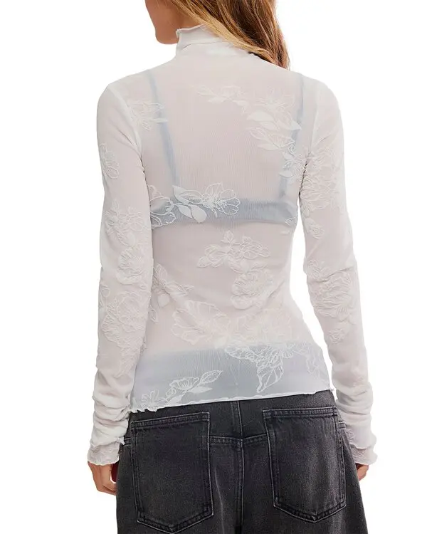 Free People Mesh Long Sleeve Top