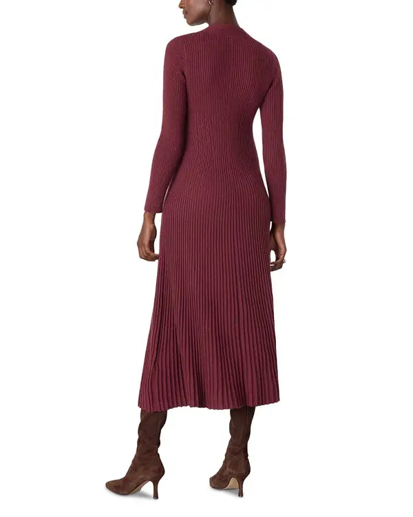 Whistles V-neck Cable Ribbed Knit Dress