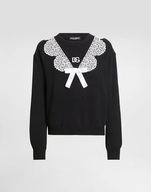 Dolce & Gabbana Sweatshirt With Macramé And Bow