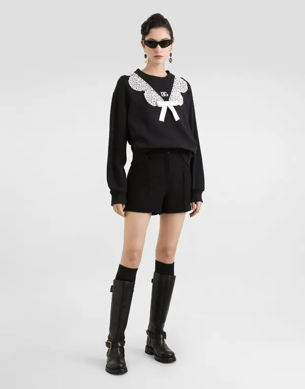 Dolce & Gabbana Sweatshirt With Macramé And Bow