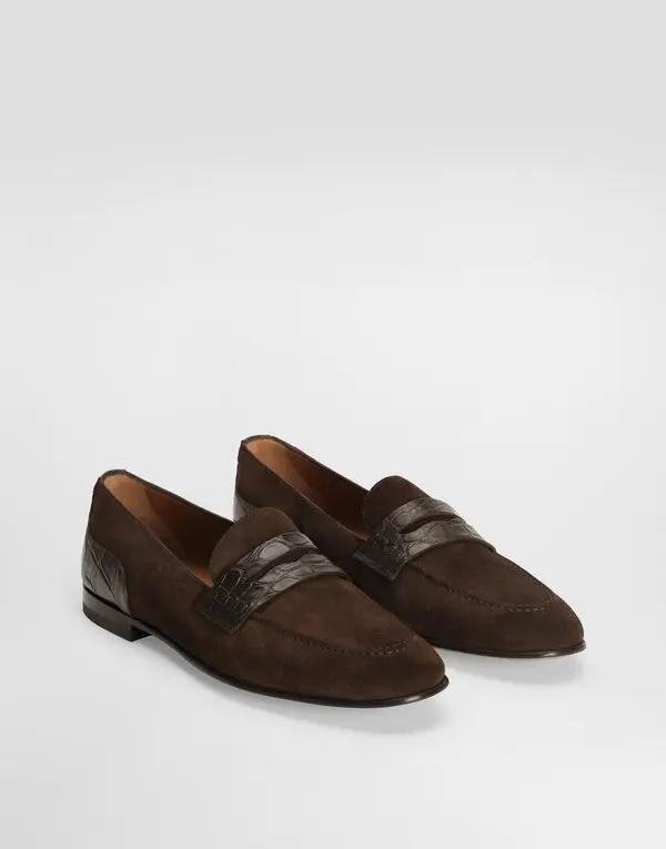 Dolce & Gabbana Split Calfskin And Alligator Slippers - Multicolor