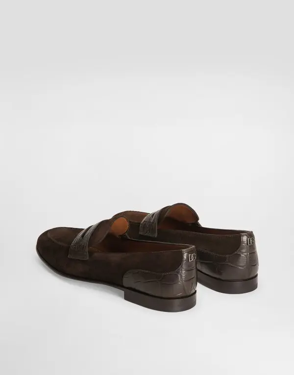 Dolce & Gabbana Split Calfskin And Alligator Slippers - Multicolor
