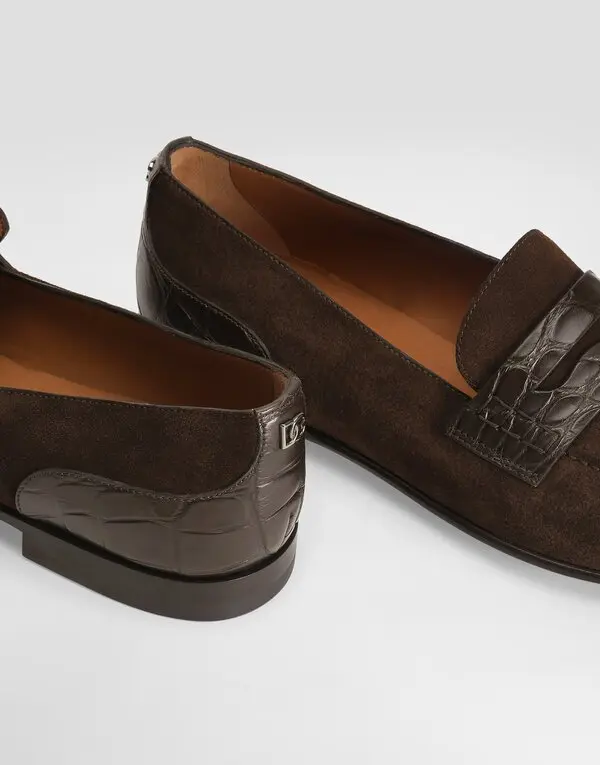 Dolce & Gabbana Split Calfskin And Alligator Slippers - Multicolor