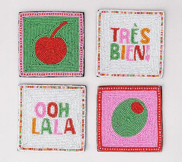 Ban.do Beaded Coaster Set Of 4, Cocktail - One-color