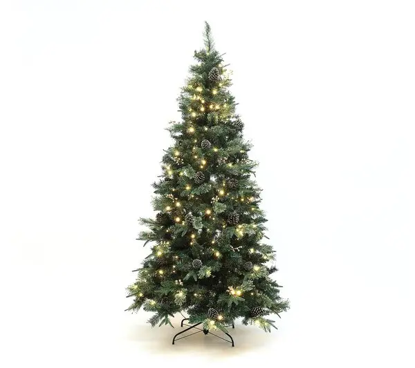 LUXEN HOME Luxenhome 6.5ft Pre-lit Artificial Pine Xmas Tr Ee With Stand - One-color