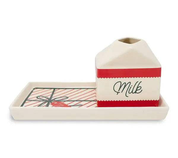 STEEL MILL & CO. Milk And Cookies Set W/ Bow De Tail - One-color