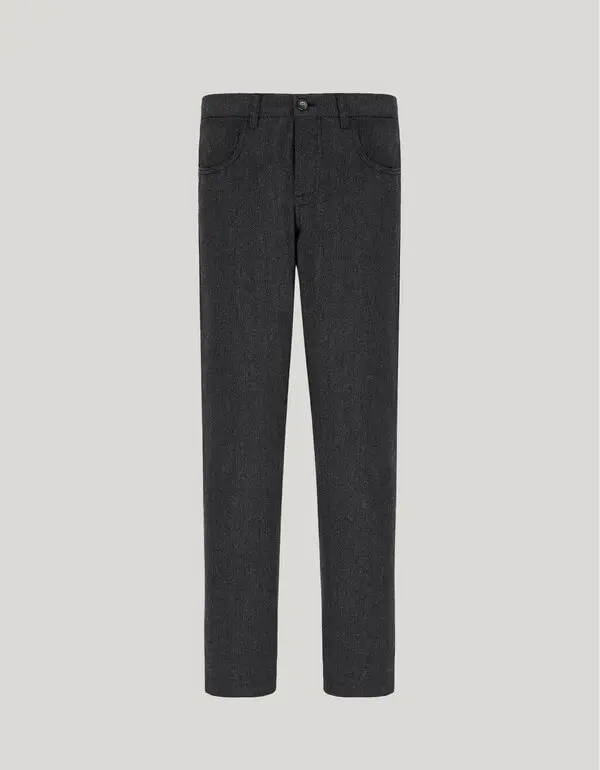 Canali Five-pocket Impeccabile Wool Pants - Grey