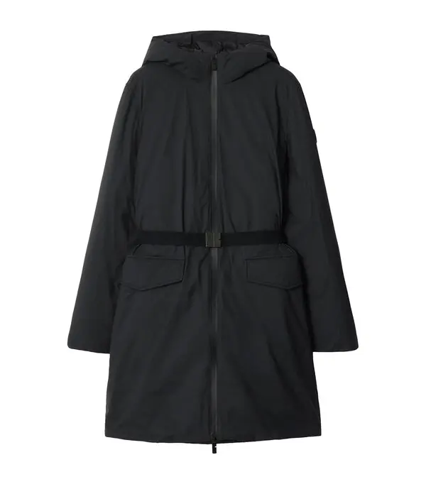 Burberry Down Mid-length Hooded Nylon Coat