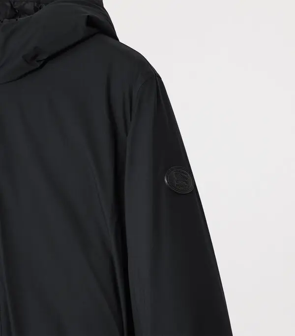 Burberry Down Mid-length Hooded Nylon Coat