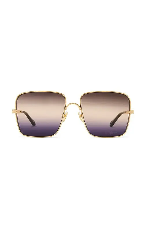 Chloé Aly Square Sunglasses - Gold & Blue