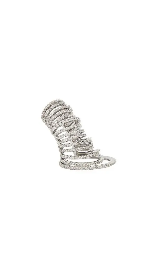 BRONX AND BRONCO Crystal Coil Ear Cuff - Silver