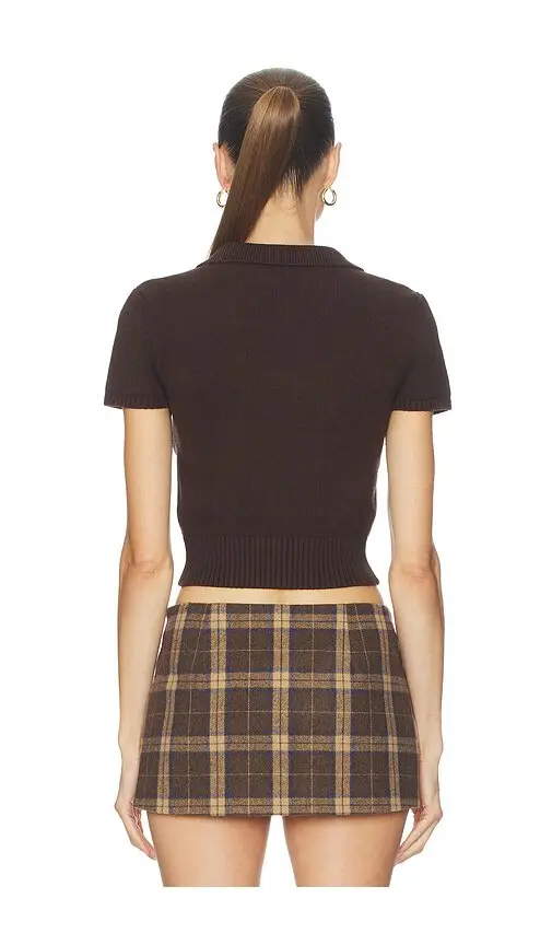 GUIZIO Calesia Zip Up Top - Brown